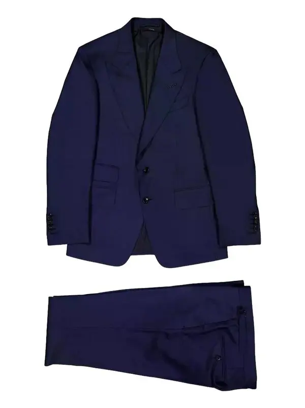 TOM FORD Buttoned Wool Suit - Blue