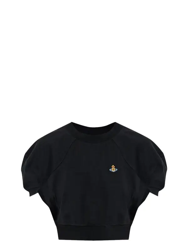 VIVIENNE WESTWOOD Puff-sleeve Cropped Top - Black