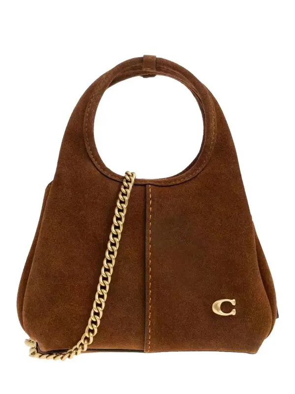 COACH Chain Leather Tote Bag - Brown