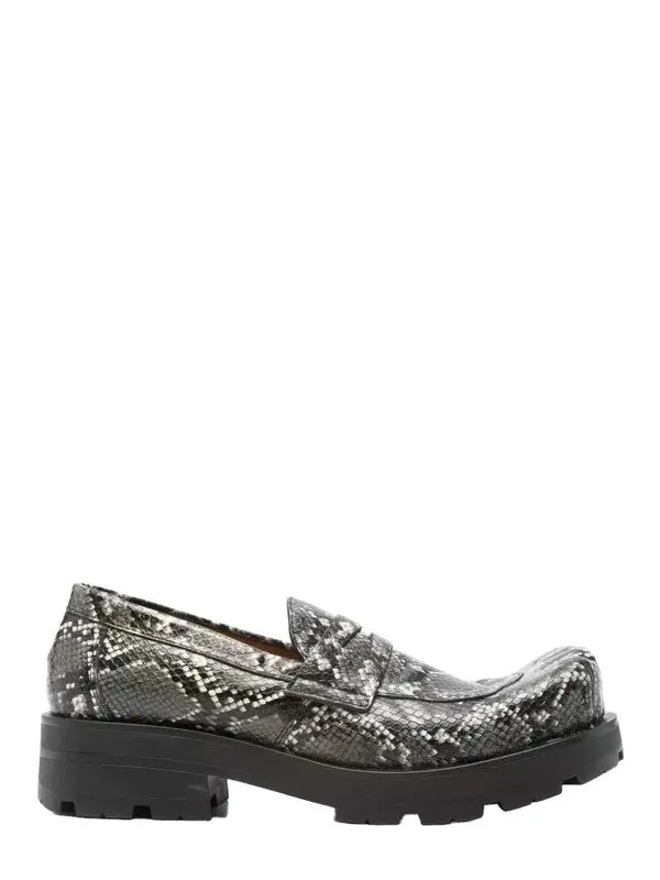 CHARLES JEFFREY Snakeskin-effect Loafers - Grey