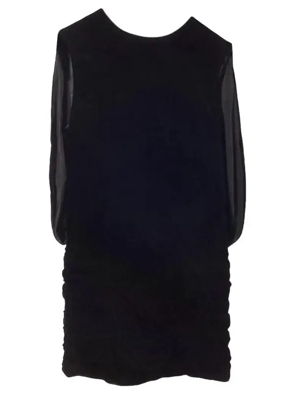 Saint Laurent Velvet Draped Mini Dress - Black