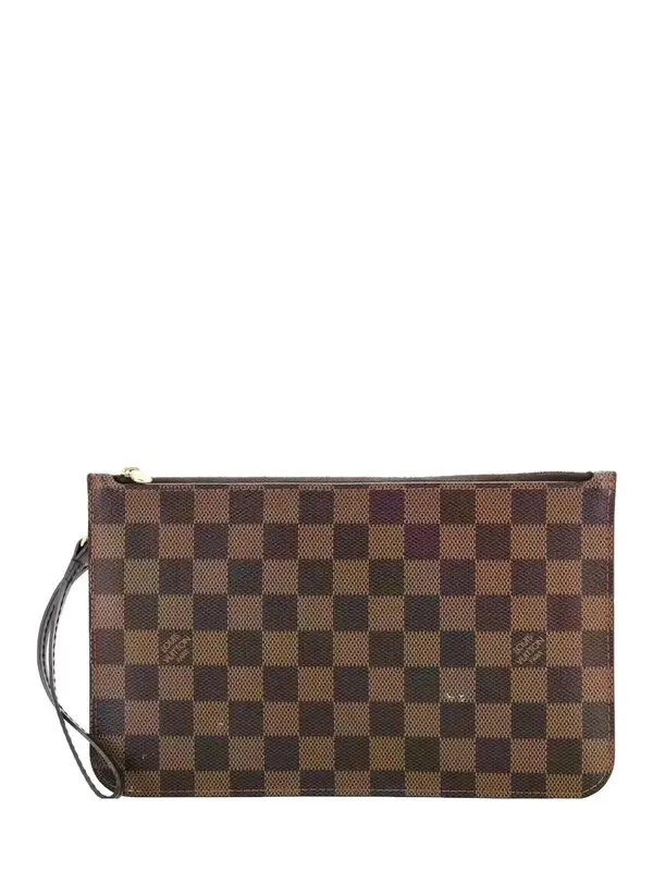 LOUIS VUITTON Neverfull Pochette Damier Large Pouch - Brown