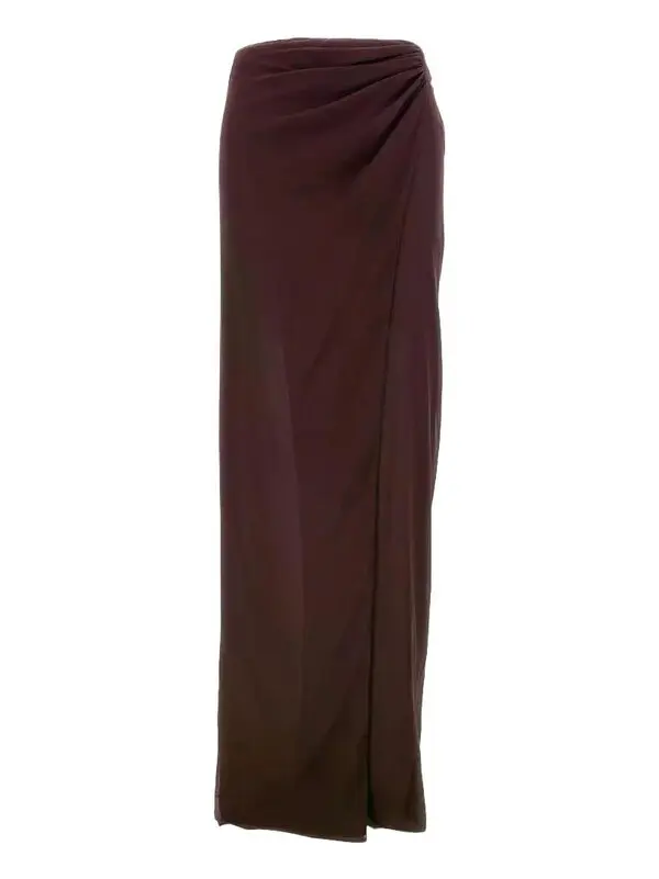 Andamane Phoebe Wrap Midi Skirt - Brown