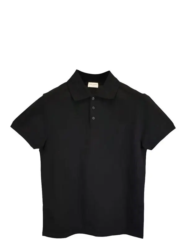 Saint Laurent Logo-embroidered Polo Shirt - Black