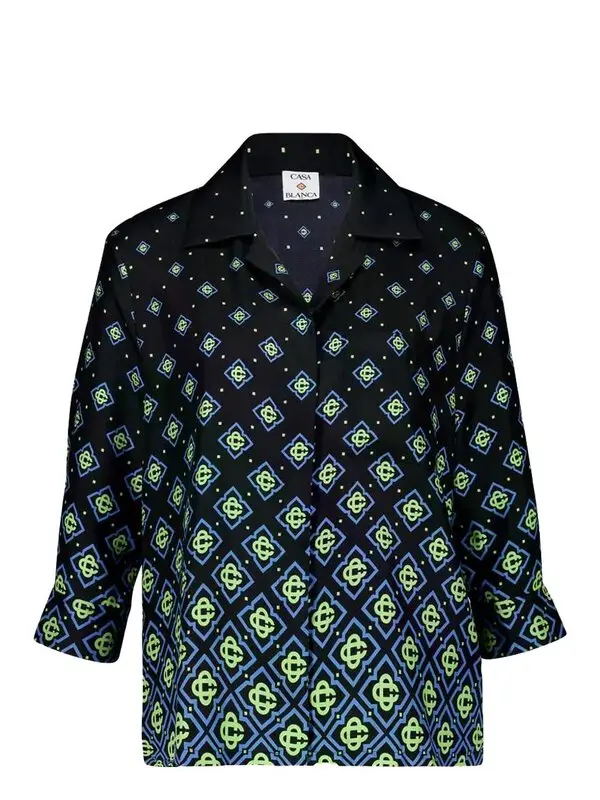 Casablanca Monogram Silk Shirt - Black