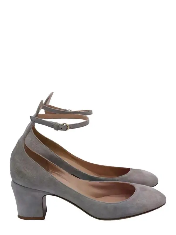 Valentino Garavani Tango Suede Ankle-strap Pumps - Grey
