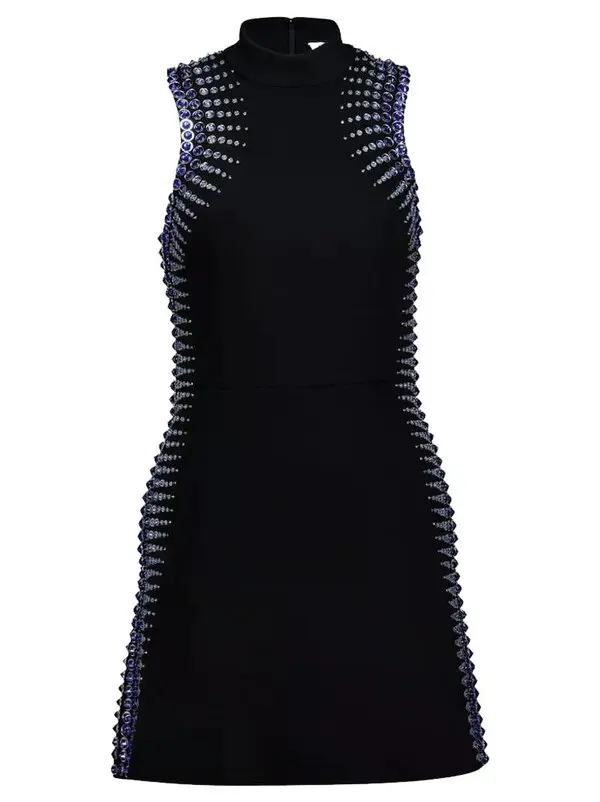 Casablanca Embellished Sleeveless Mini Dress - Black