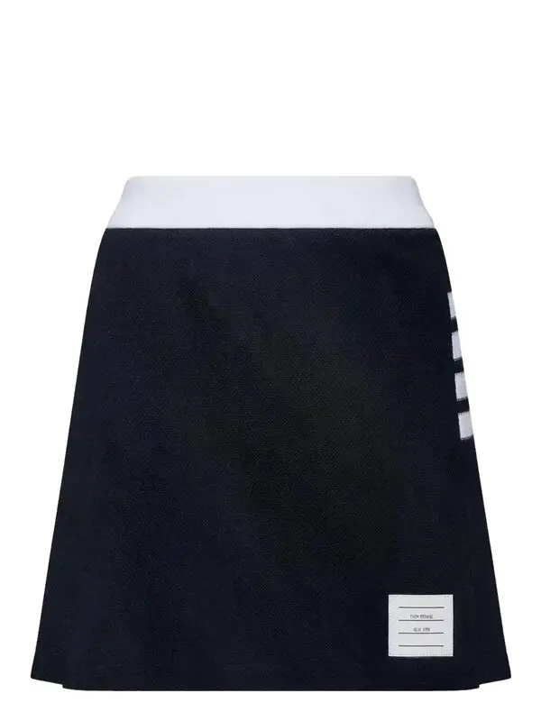Thom Browne Pique 4-bar Pleat Mini Skirt - Blue