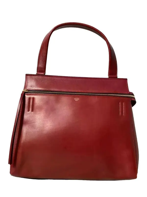 Celine Leather Tote Bag - Red