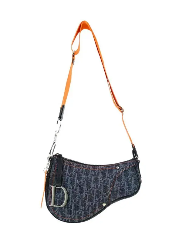 Dior 2005 Saddle Denim Shoulder Bag - Blue