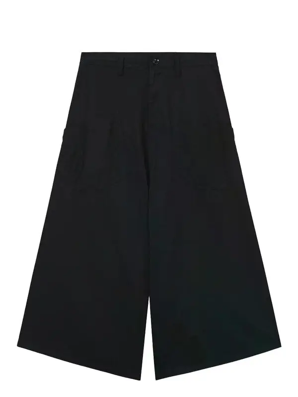 Y’s Patch Pocket Wide Leg Trousers - Black