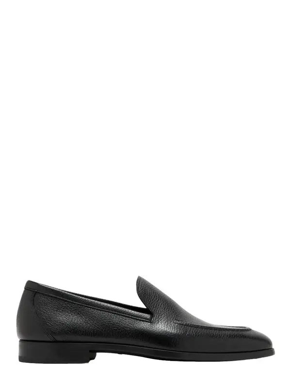 Magnanni Pebbled-leather Loafers - Black