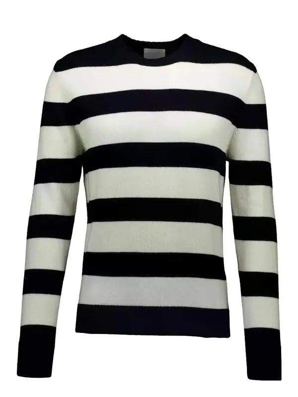 ALLUDE Striped Sweater - White