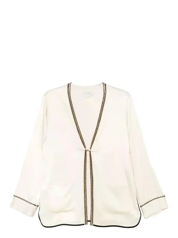 FORTE_FORTE Metallic Trim Jacket - Neutrals
