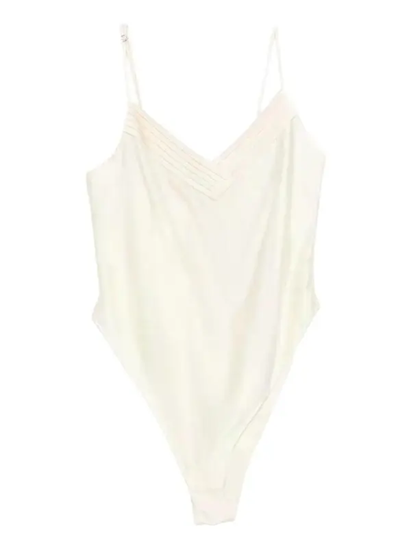 FORTE_FORTE V-neck Bodysuit - Neutrals