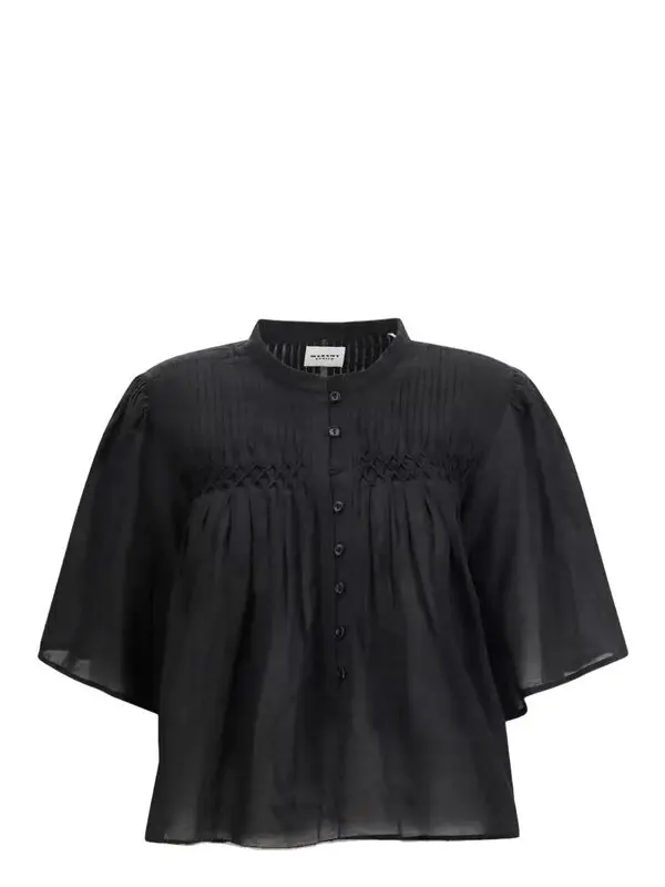 MARANT ETOILE Pleated Buttoned Shirt - Black