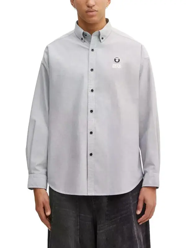 AAPE BY *A BATHING APE® Button-fastening Logo-detail Shirt - Grey