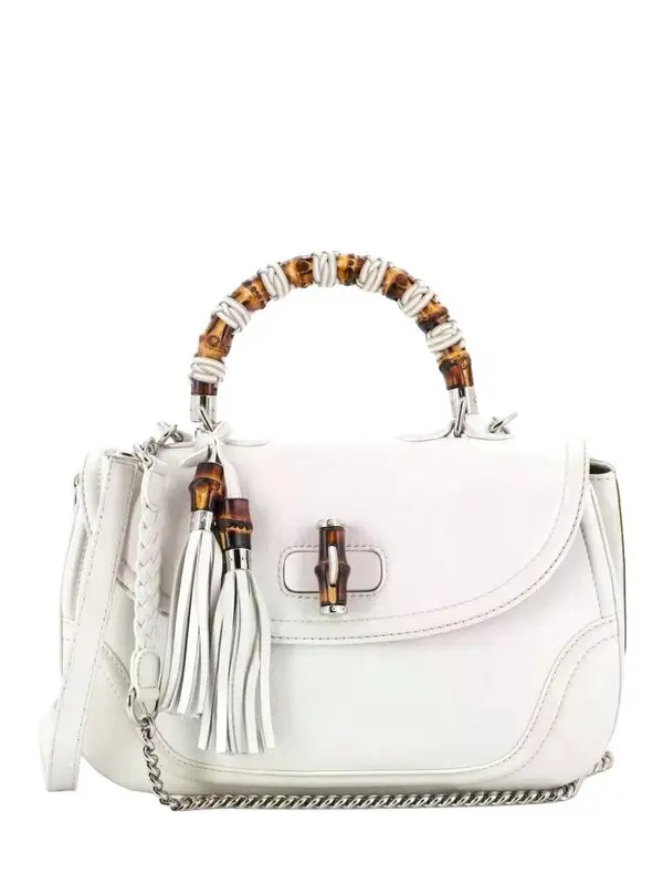 Gucci Bamboo 1921 Top Handle Large Satchel - White