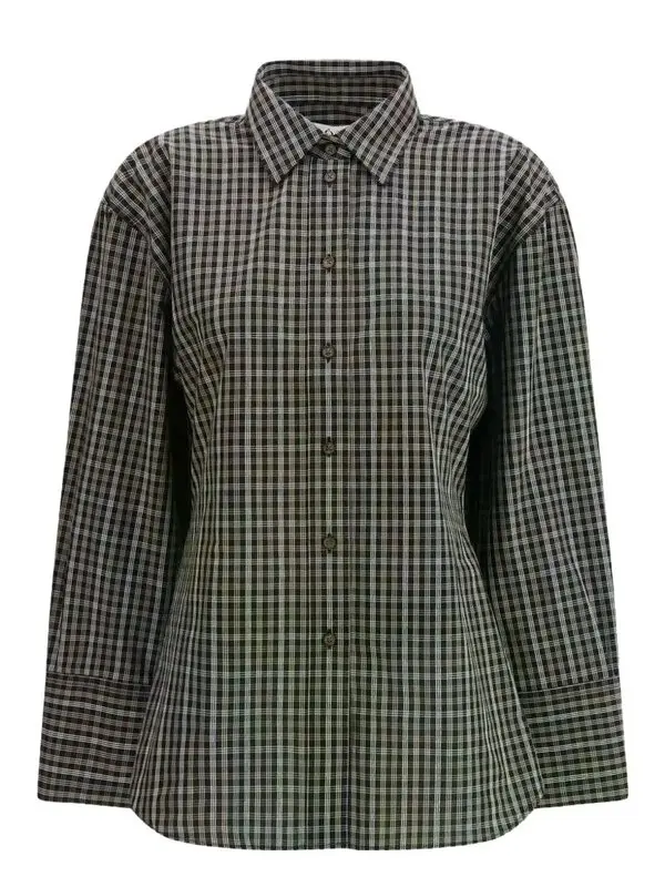 RÓHE Shaped Checkered Shirt - Black