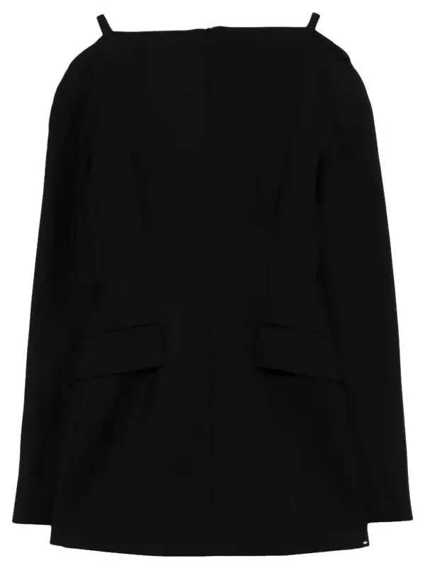 Sportmax Spxangus Shoulder Pad Mini Dress - Black