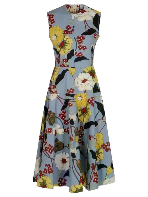 Marni Floral Sleeveless Dress - Blue