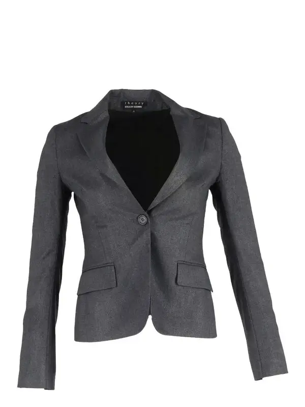 Theory Single-breasted Wool Blazer - Grey