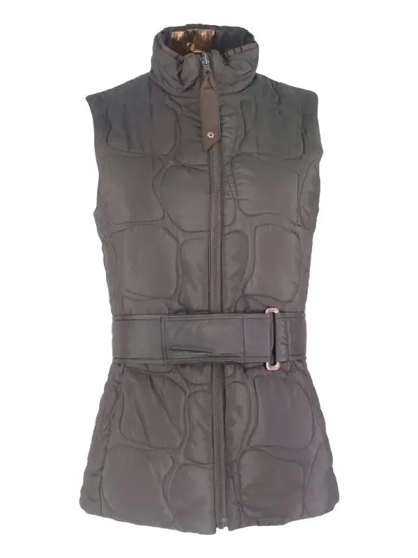 Escada Metallic-print Quilted Gilet - Brown