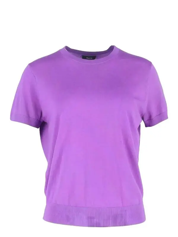 Theory Knitted Crew-neck T-shirt - Purple