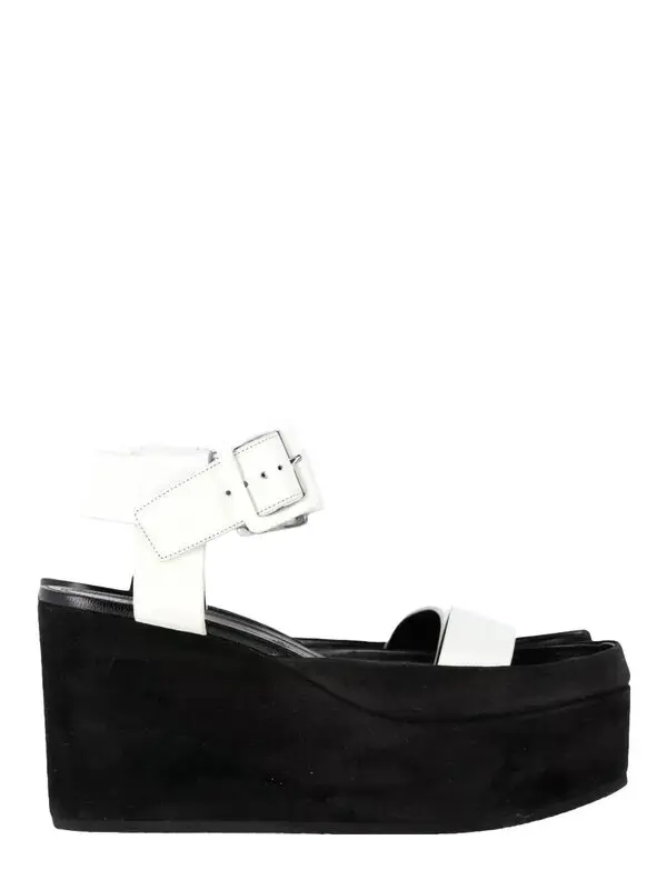 Celine Ankle-strap Wedge Sandals - White