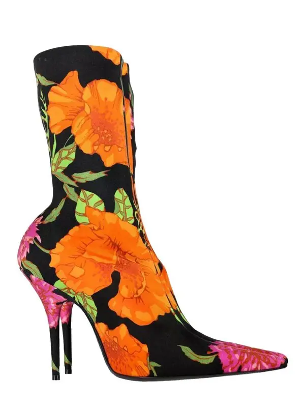 Balenciaga Floral-print Sock Boots - Black