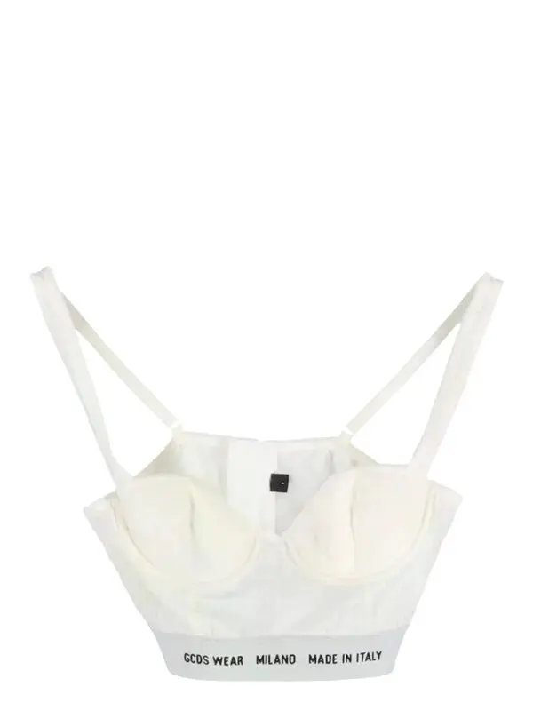 Gcds Printed Bustier Top - White