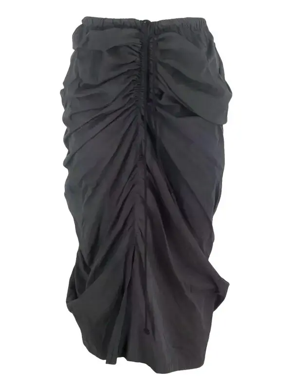 Yohji Yamamoto Gathered Midi Skirt - Black