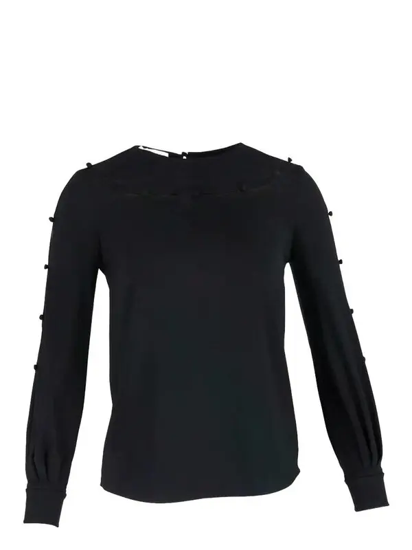 Oscar De La Renta Long-sleeve Bateau Blouse - Black