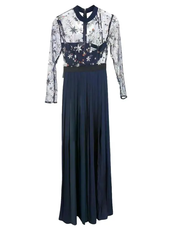 SELF-PORTRAIT Embellished Maxi Dress - Blue