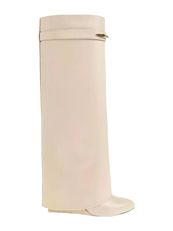 Givenchy Shark Lock Leather Boots - Neutrals