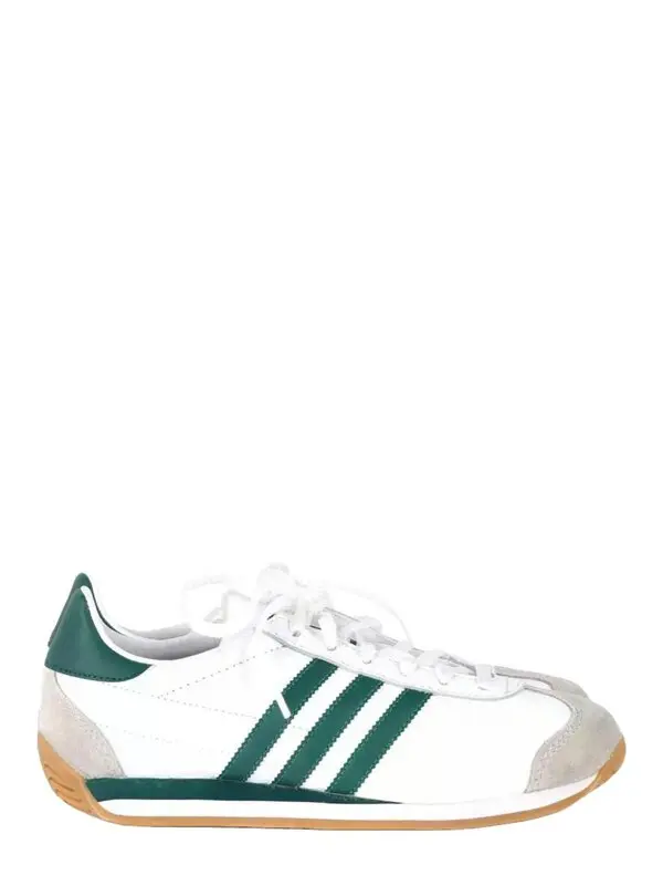 Adidas Country Leather Three-stripe Sneakers - White