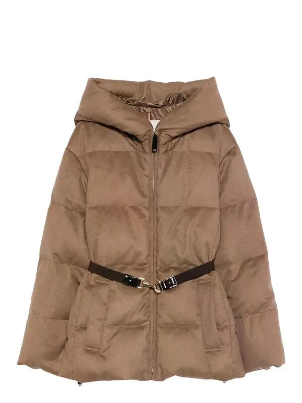 Max Mara Hooded Quilted Jacket - Brown