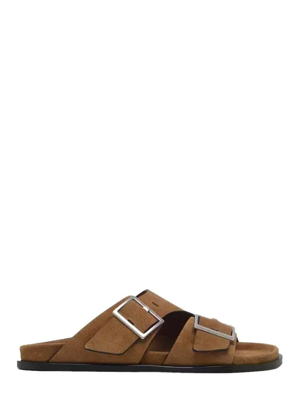 ALOHAS Alba Buckle Suede Sandals - Brown