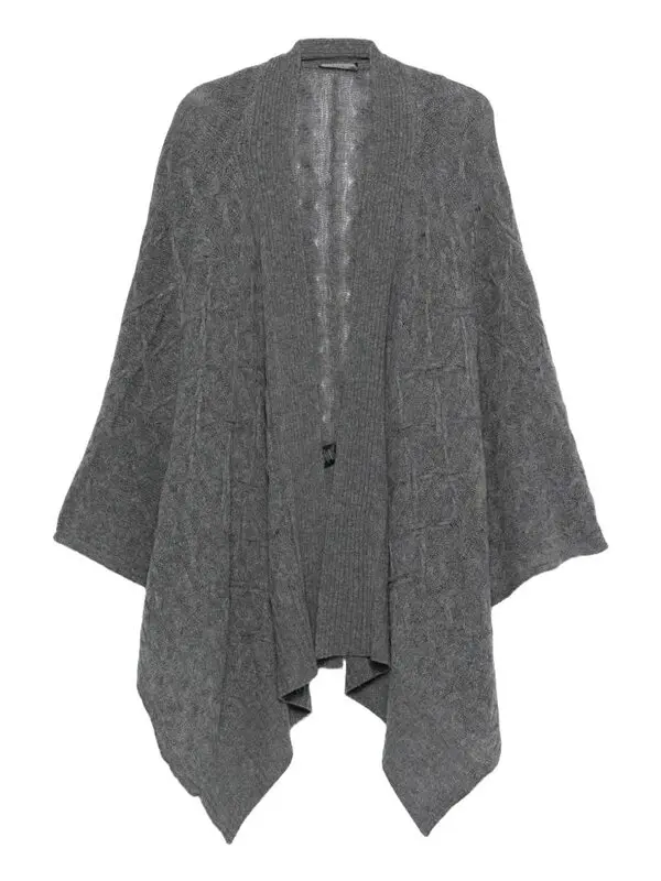 Ermanno Scervino Asymmetric Cable Knit Cardigan - Grey