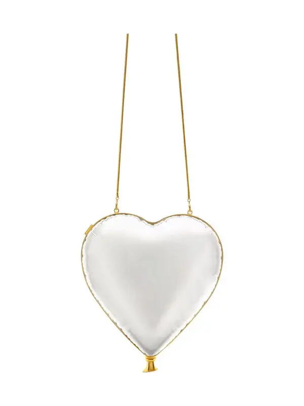 Oscar De La Renta Heart Balloon Chain Clutch - Neutrals