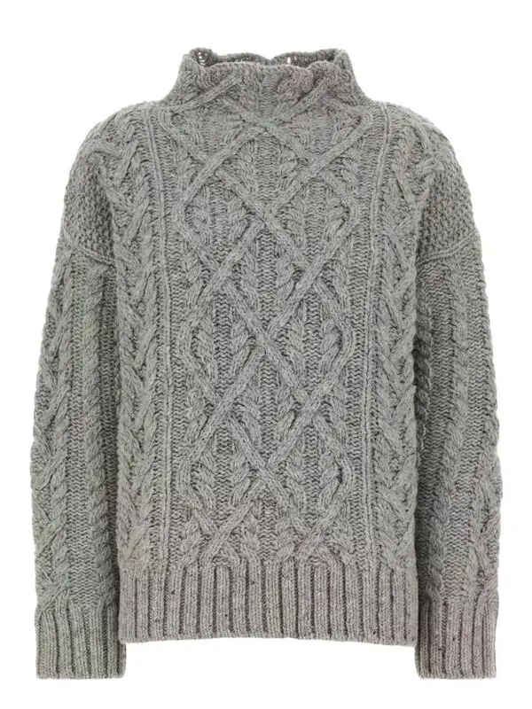 JIL SANDER Cable-knit Wool Sweater - Grey