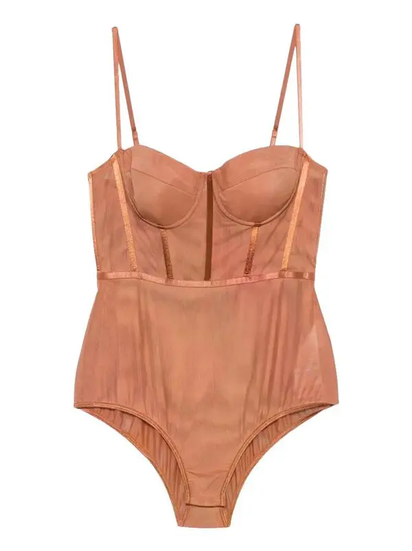 Zimmermann Ribbon-trim Corset Bodysuit - Orange