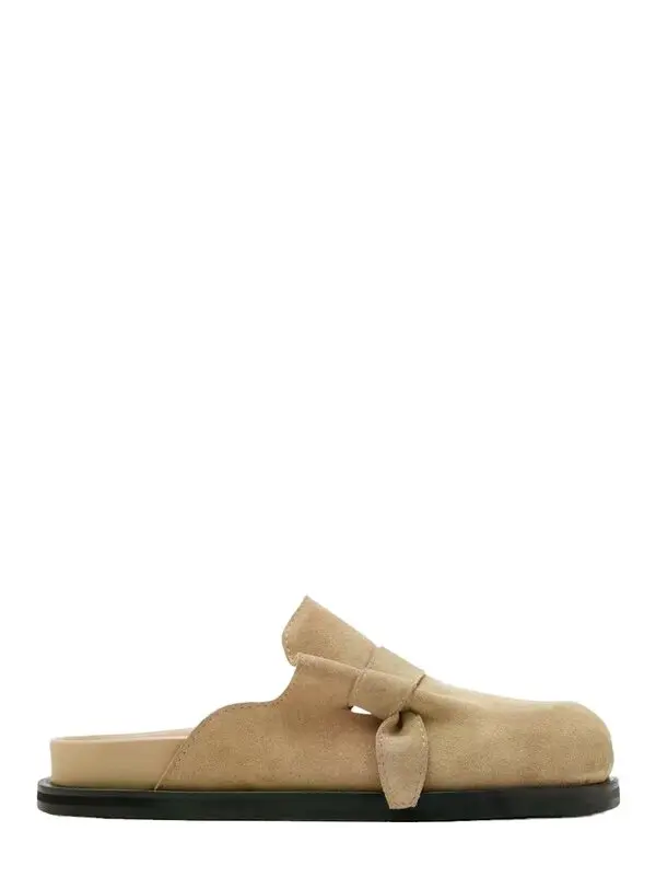 Yuzefi Knotted Suede Mules - Neutrals