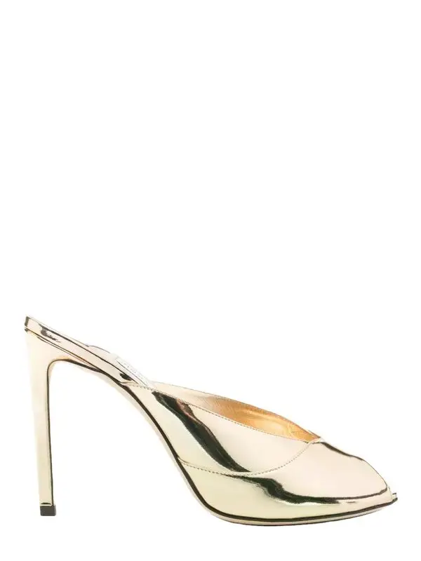 JIMMY CHOO Brigitte Peep-toe Mules - Gold