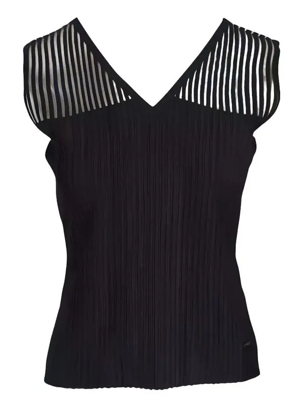 Akris Semi-sheer Sleeveless Top - Black
