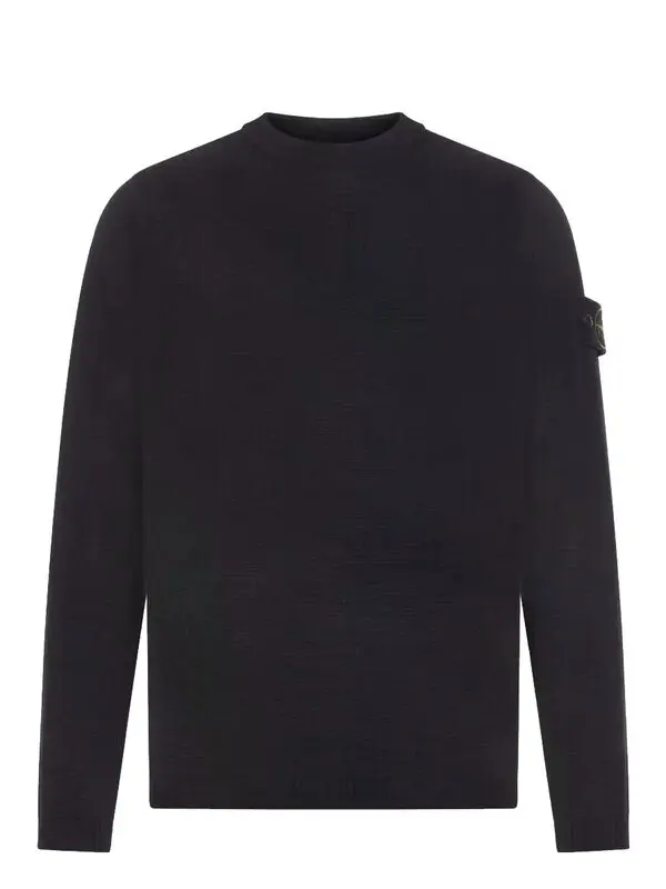 Stone Island Compass-badge Crew-neck Sweater - Black