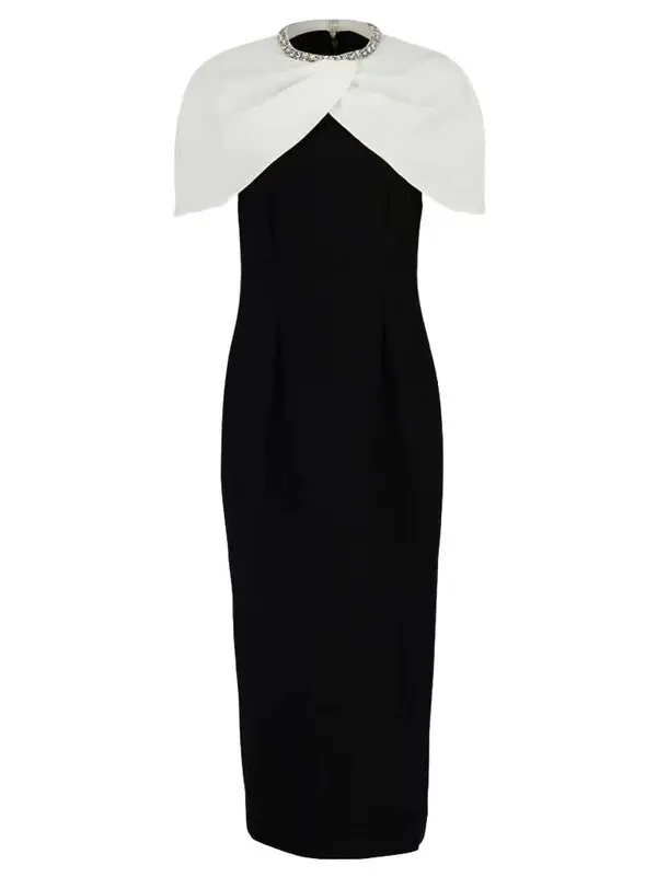 Roland Mouret Crystal-trim Midi Dress - Black