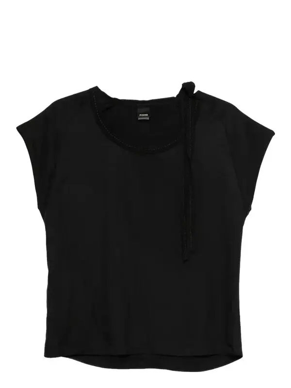 Pinko Bertha Tie-detail Blouse - Black