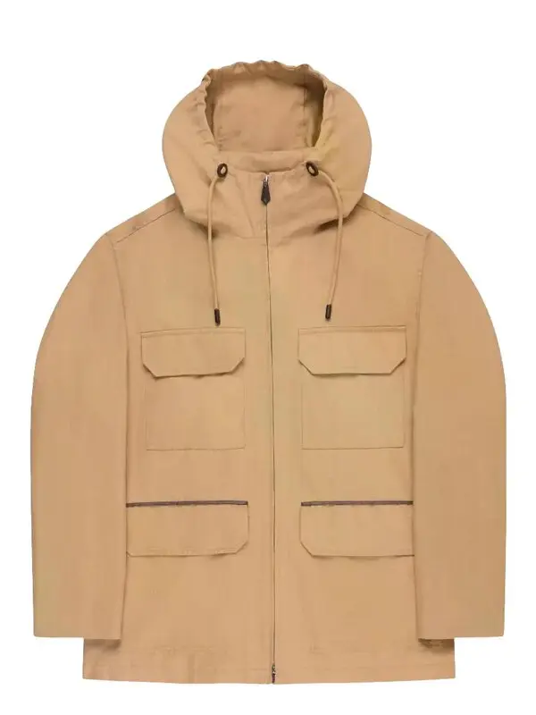 Montedoro Hooded Piped-trim Jacket - Neutrals