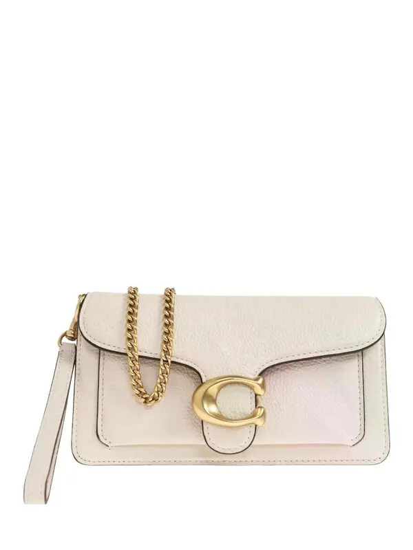 COACH Tabby C-plaque Detachable-chain Crossbody Bag - White